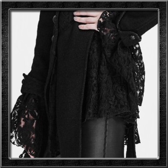 Punk Rave | Jackets & Coats | Punk Rave Black Victorian Goth Wool Lace ...